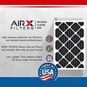 AIRX FILTERS WICKED CLEAN AIR. 20x25x2 Air Filter Odor Eliminator Carbon Filter MERV 8 AC HVAC Furnace Filters 6 Pack