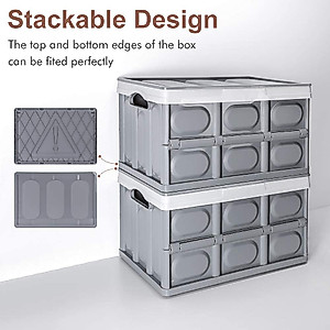 Homde Collapsible Storage Bins Bundle: 2 Gray Storage Boxes and 2 Blue Storage Boxes (Large)