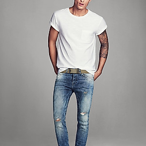 WIMSSERT Cropable Casual Ratchet Nylon Belts for Men,Women with Automatic Buckle,24"-39",Black