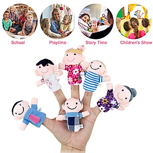 Sealive 16-PCS Finger Puppets for Toddlers Story Time - Soft Velvet 10 Animals & 6 Family Members - Perfect for Role Playing, Classroom Learning, Party Favors, Travel, Therapy, Imagination Building
