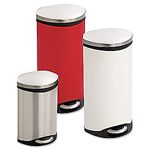 Safco Products Stainless Steel Ellipse Step-On Can, 12.5-Gallon