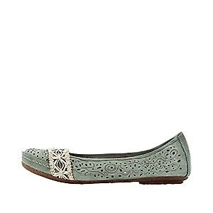 Rieker Women's Ballet Flats, Green 52, 7