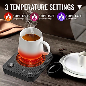 Mug Warmer,3-Temp Settings Coffee Mug Warmer,Automatic Shut Off Coffee Warmer,Mug Warmer for Desk with Anti-Scalding Silicone,Portable Coffee Cup Warmer,Coffee Warmer for Desk Suits for Various Mugs