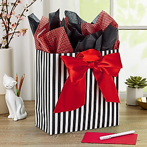 Hallmark Signature 10" Large Gift Bag with Tissue Paper (Red Bow) for Birthdays, Valentine's Day, Sweetest Day and More