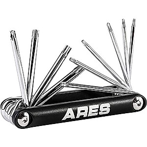 ARES 44000-10-Piece Tamper-Proof Folding Star Key Set - Sizes Include T-6 to T-30 - Corrosion-Resistant CR-V Steel Construction