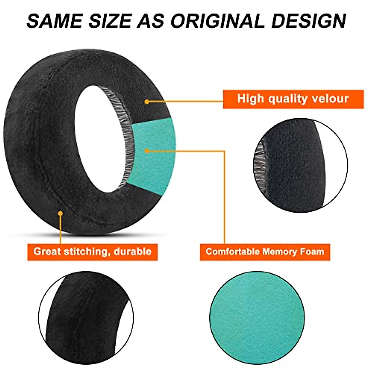 GVOEARS Ear Pads Cushions Replacement for Sony Playstation 5 PS5 Pulse 3D Wireless Headset (Velour)