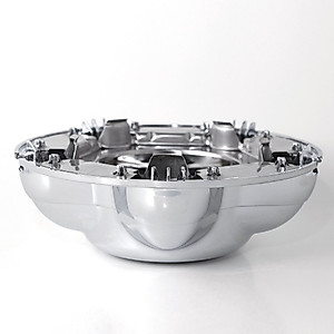 OxGord Center Caps Compatible with 97-04 Ford F-150, Expedition, 98-03 Navigator - Snaps Over Factory Aluminum & Steel Wheel with 12/14mm 5-Lug Bolts - OEM Replacement YL34-1A096-DA (4 Pack) - Chrome