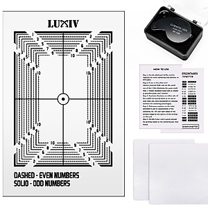 Luxiv Card Grading Centering Tool Kit, Card Center Tool with 30X Magnifying Tool, 2 Pcs Clean Cloth, Centering Guide Card Tools