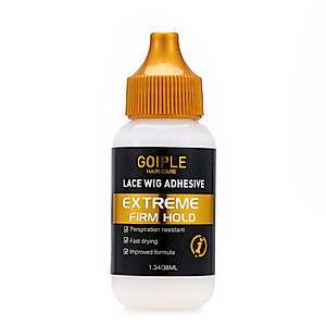 Goiple Wig Glue 1.34OZ, Waterproof Lace Front Wig Glue for Wigs, Strong Hold Transparent Lace Adhesive for Hair Replacement (38ML)