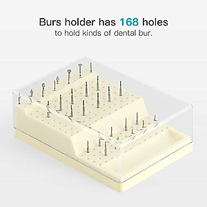 168 Holes Dental Bur Holder Box with Cover and Drawer, Burs Block Station Organizer Case for Bur, Plisher, File - Durable and Sturdy