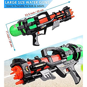 2 Pack Water Guns for Kids Adults 1500CC Blaster 40 Ft Long Range Water Soaker Squirt Guns for Swimming Pools Party Beach Sand Water Fighting