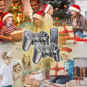 Hikonia Wireless Retro Game Console, Plug and Play Video Games 4K HDMI Output for TV, Classic Game Stick Built in 10000+ Games with 9 Emulators and 2 Wireless Controller 2.4G for Kids & Adults
