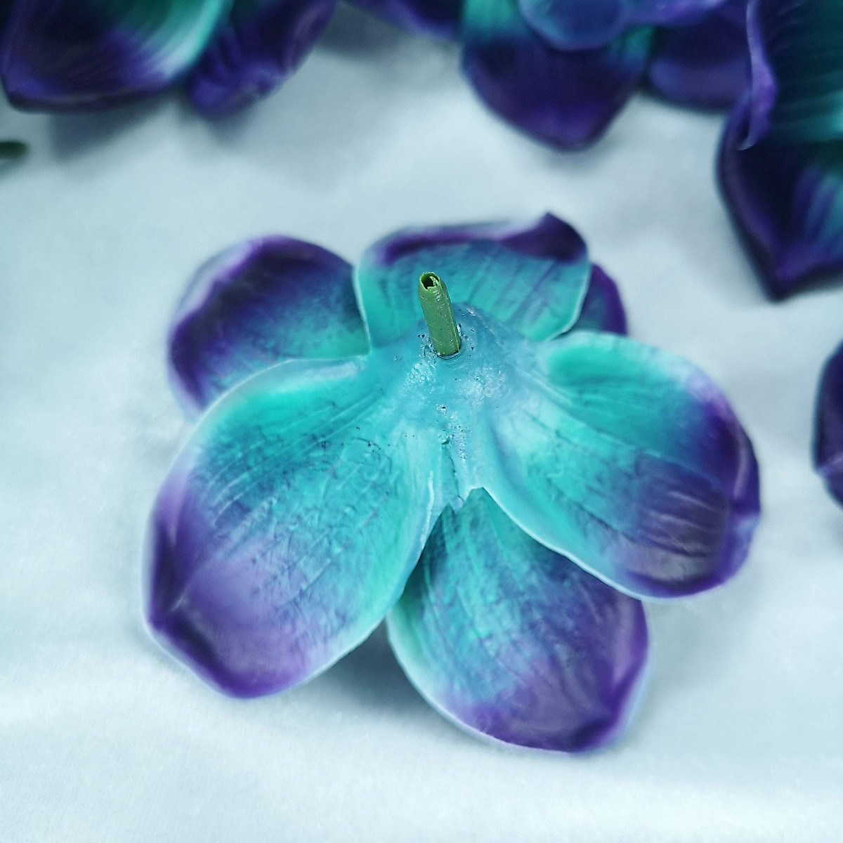 Lily Garden Big Orchids Flower Head Blue and Purple Cymbidiums Hybridum 5" Real Touch Artificial Flowers Wholesale 24pcs