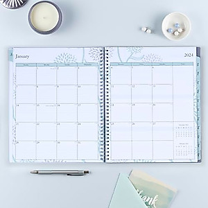 Blue Sky 2024 Weekly and Monthly Planner, January - December, 8.5" x 11", Frosted Cover, Wirebound, Rue Du Flore (101602-24)