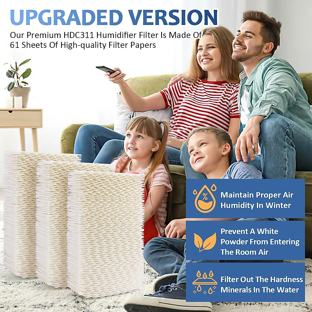 HDC311 Replacement Wicking Humidifier Filter For AIRCARE Humidifier models EA1201 and EA1208 humidifier filters (3-Pack)