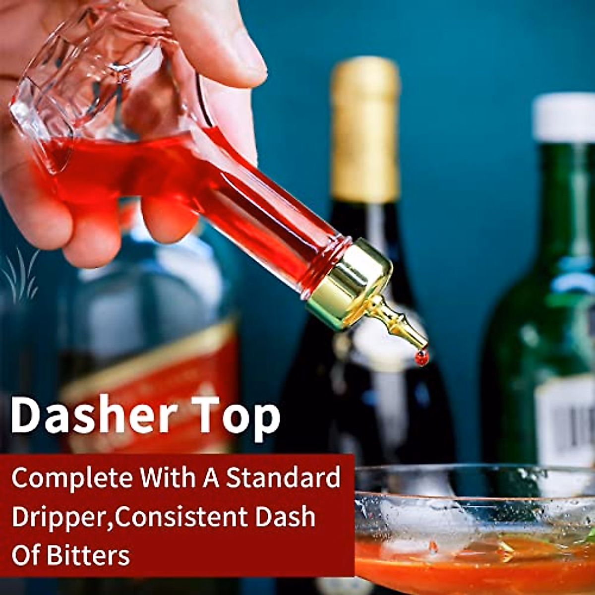 SuproBarware Bitters Bottle Set of 3 Glass Dash Bottle with Dasher Top 1.7oz Professional Bar Tool for Cocktail Great for Bartender Home Bar