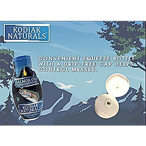 Kodiak Naturals 18oz Wild Alaskan Salmon Oil Formula for Dogs & Cats, a Balanced Blend of Pure Fish Oils with EPA and DHA from Wild-Caught Fish. Support for Skin & Coat, Joints, and Immune Health.