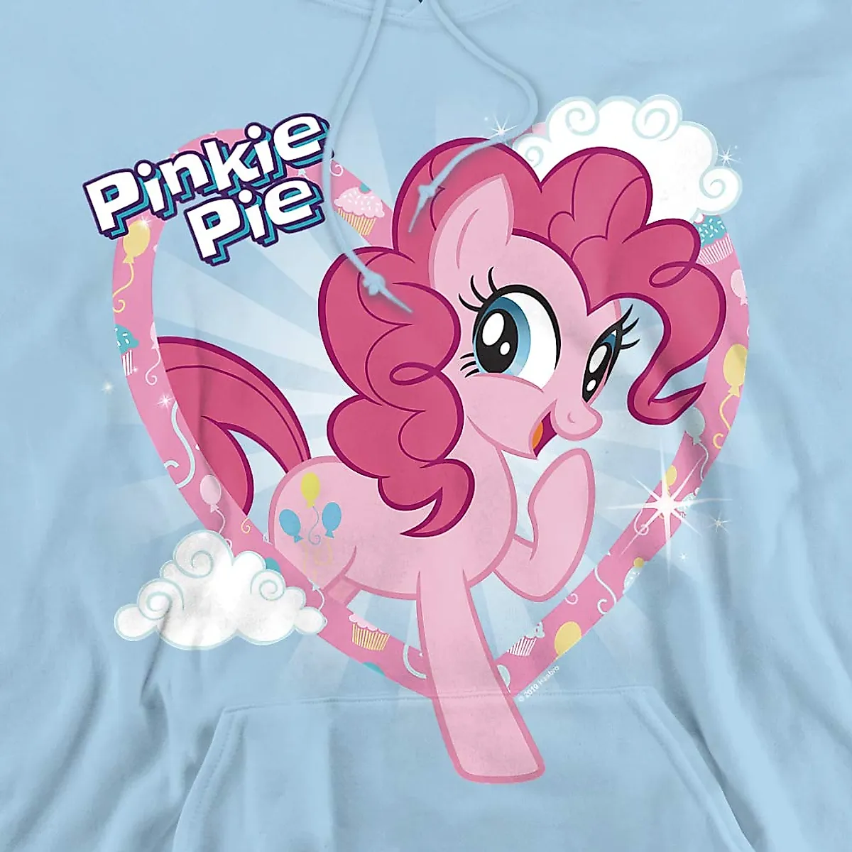My Little Pony Tv Pinkie Pie Unisex Adult Pull-Over Hoodie, Light Blue, Medium