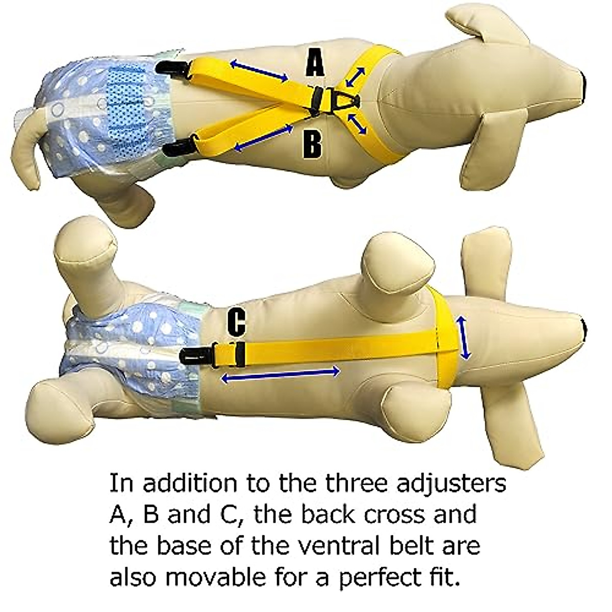 ズレヘンダー KASAJIMA Dog Suspenders [Zure-hender] for Diapers BellyBands Pants PetClothes Skirt (BG,S)