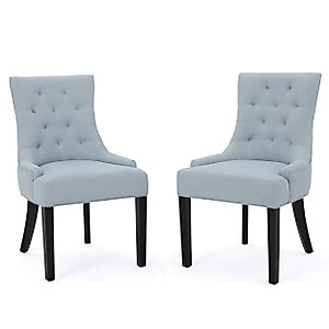 Christopher Knight Home Hayden Fabric Dining Chairs, 2-Pcs Set, Wood, Light Sky