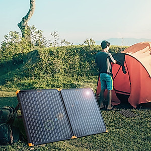FlexSolar Solar Panel 100 Watt Foldable Waterproof PV Module SAE DC Anderson Output Power Charger with 20A PWM Controller for RV Battery, Power Station