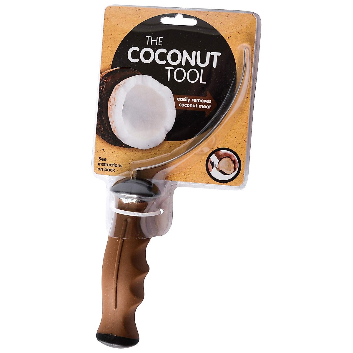 Coconut Opener Tool – Stainless Steel Coconut Meat Removal & Tap Opener Set – Practical & User-Friendly – Compatible with Peeled Thai Young White & Green Coconuts