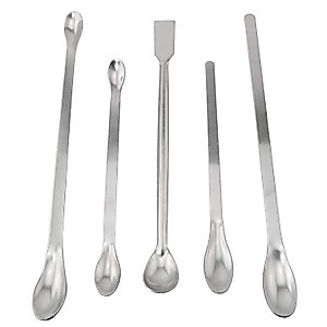 Longdex Reagent Spoon 5PCS 304 Stainless Steel Micro Scoop Lab Sampling Spoon Lab Spatulas Scoop