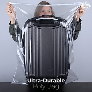 Poly Bags with Suffocation Warning - 24x28 Resealable - 100 Pack - Clear Poly Bags - Retail Supply Co