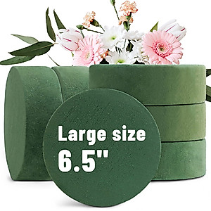 Max Shape 6 Packs Round Floral Foam Blocks，6.5'' Large Dry Floral Foam for Artificial Flowers,Flower Foam Blocks for Wedding Aisle Flowers Party Decoration
