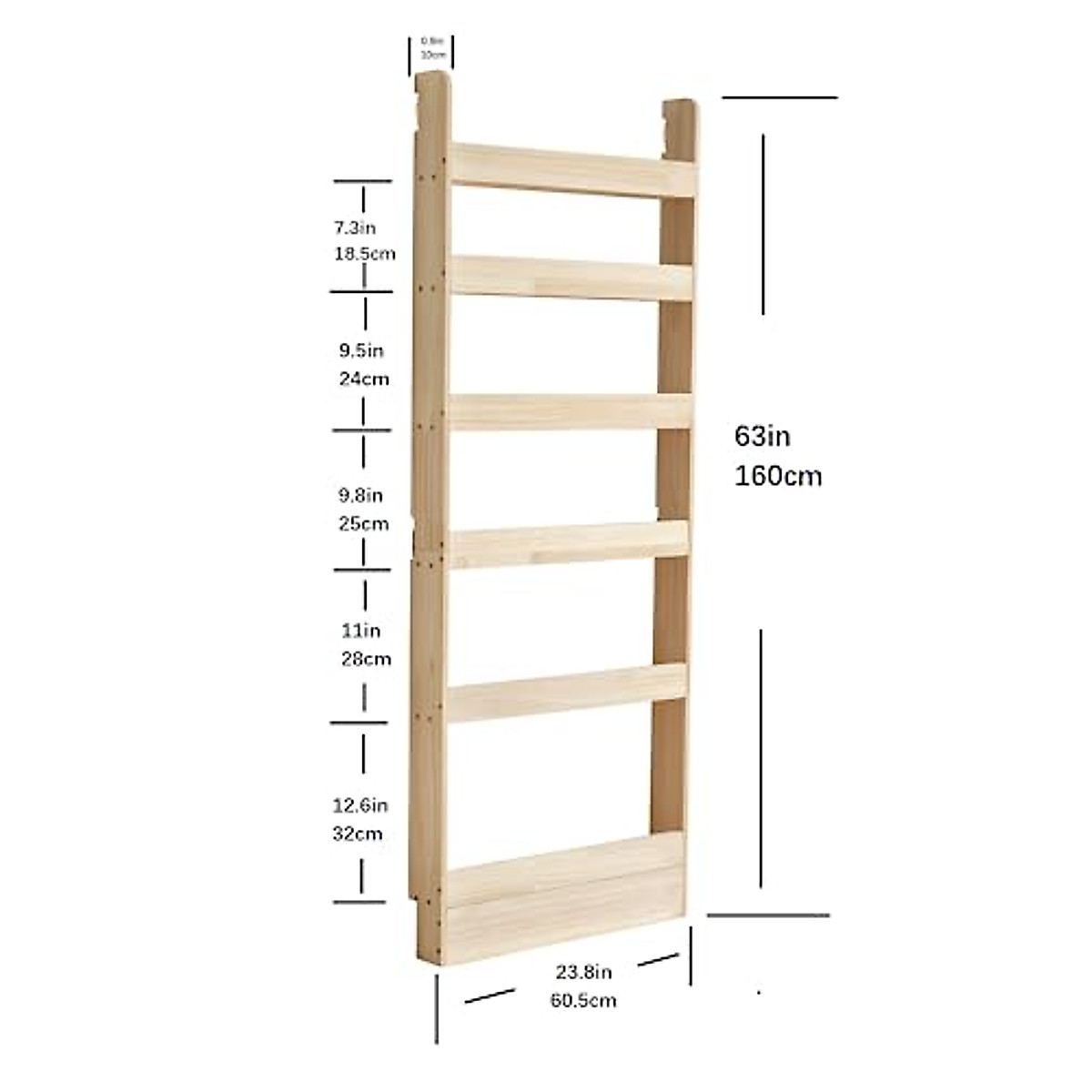 Heehee Solid Wood Bookshelf Bookcase Book Shelf Organizer for Books, Toy Storage Bookshelf Rack Wall for Kids and Adults (Width 23.6in (60CM))