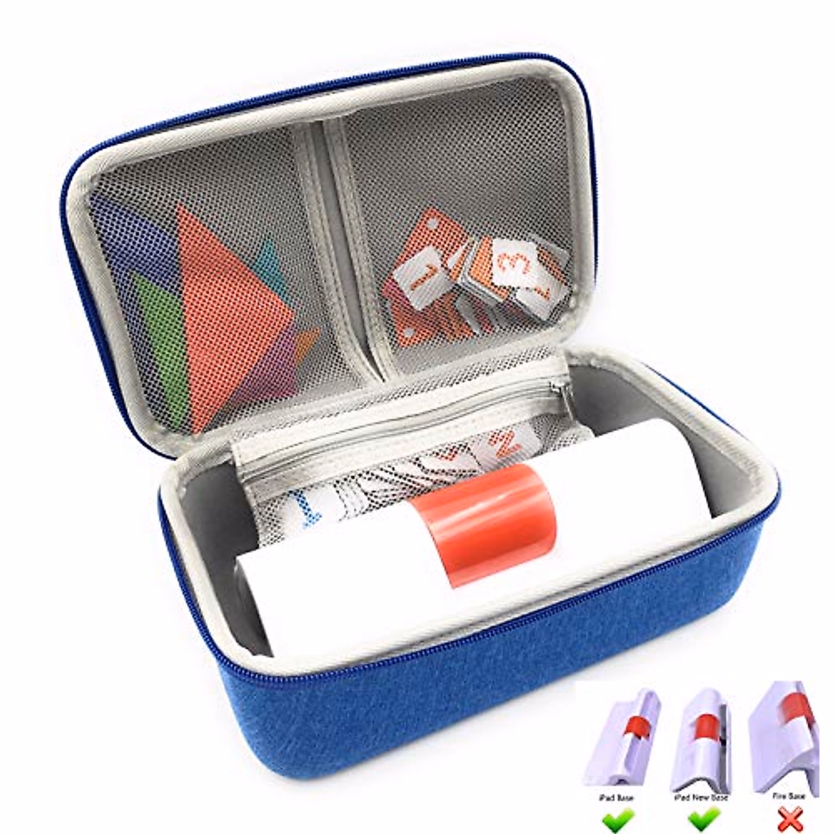 Xcivi Hard Carrying Case for Osmo Little Starter/Genius Starter Kit, Storage Organizer for OSMO iPad Base/Numbers/Words/Tangram/Sticks & Rings/Pizza Co./Coding Game/Little Genius/Math kit (Blue)