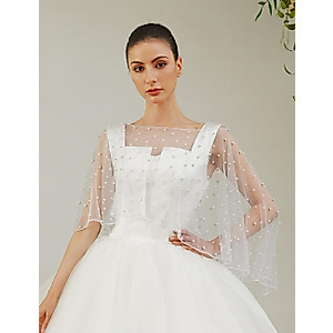 EllieHouse Womens Soft Tulle Bridal Scarf Evening Shawl Wedding Wraps Ivory CF40