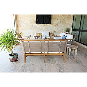 Alveare Home Amalfi Teak 57 Sofa Love Seats, Natural