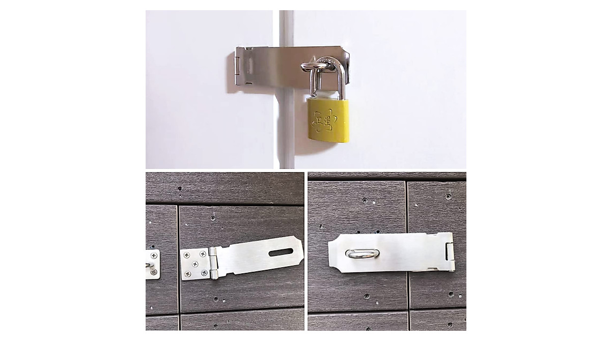 2Pcs Stainless Steel Gate Lock Hasp - Durable & Secure