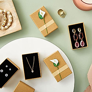 Lily Flower Kraft Paper Boxes with Lids for Jewelry, Party Favors (3.5 x 2 In, 12 Pack)