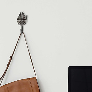 Open Road Brands Disney Star Wars Millennium Falcon Cast Iron Wall Hook - Star Wars Wall Hook for Coats, Jackets, Keys and More