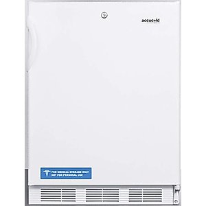 Summit Appliance AL751WLBI Built-in Undercounter ADA Compliant 24" Wide 5.5 Cu.Ft. All-Refrigerator for General Purpose Use with Lock, Auto Defrost Operation and White Exterior