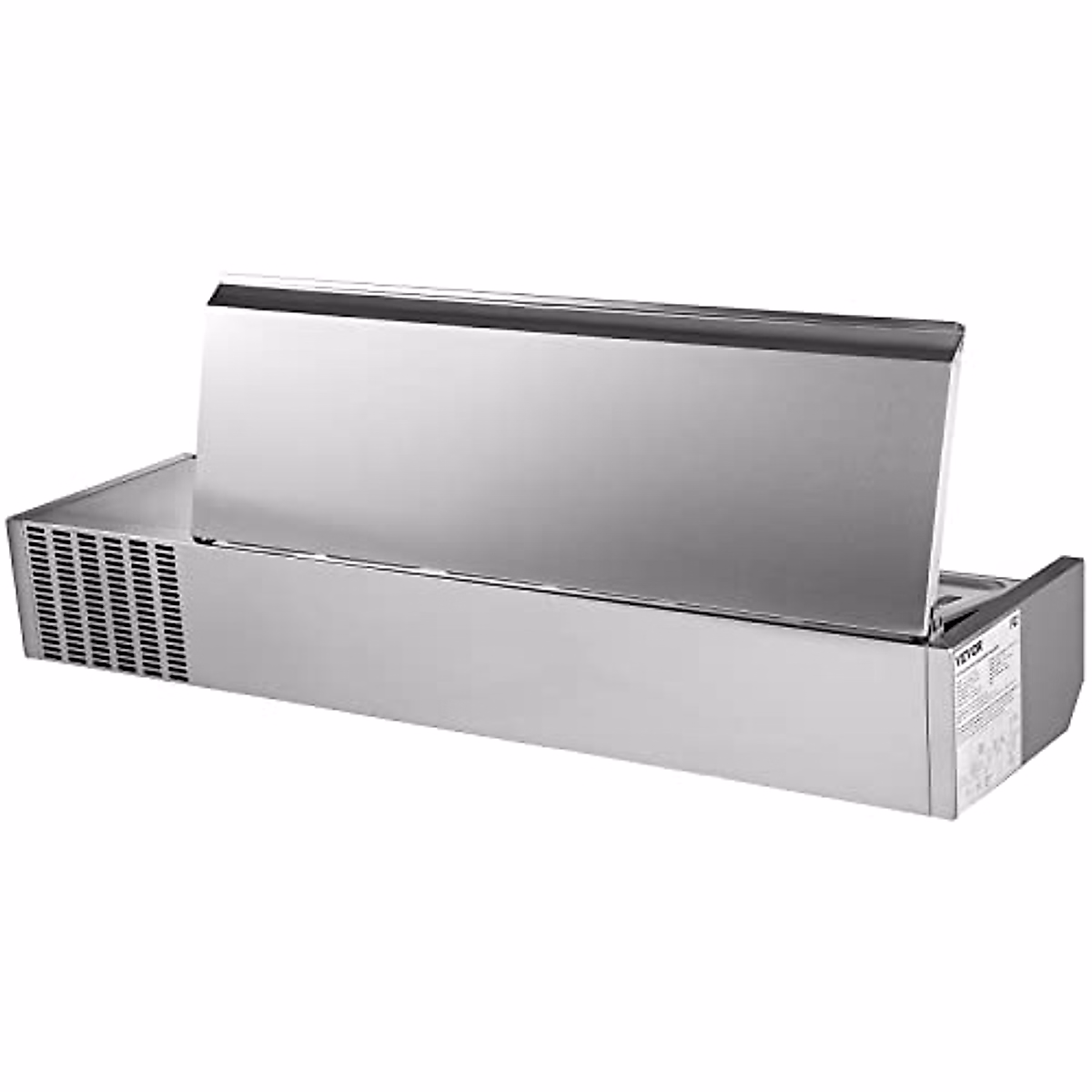 VEVOR Refrigerated Condiment Prep Station, 71-Inch, 19.8Qt Sandwich/Salad Prep Table with 5 1/3 Pans & 4 1/6 Pans, 150W Salad Bar with 304 Stainless Body and Cover Temp Adjuster One-Click Defrosting