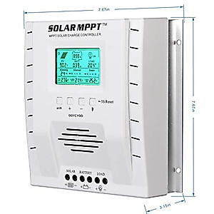 First Solar MPPT Charge Controller 40 amp, 12V 24V Auto 40A Solar Panel Charge Regulator, Max 100V Input with LCD Display for Lead-Acid Sealed Gel AGM Flooded Lithium Battery(MPPT 40A)