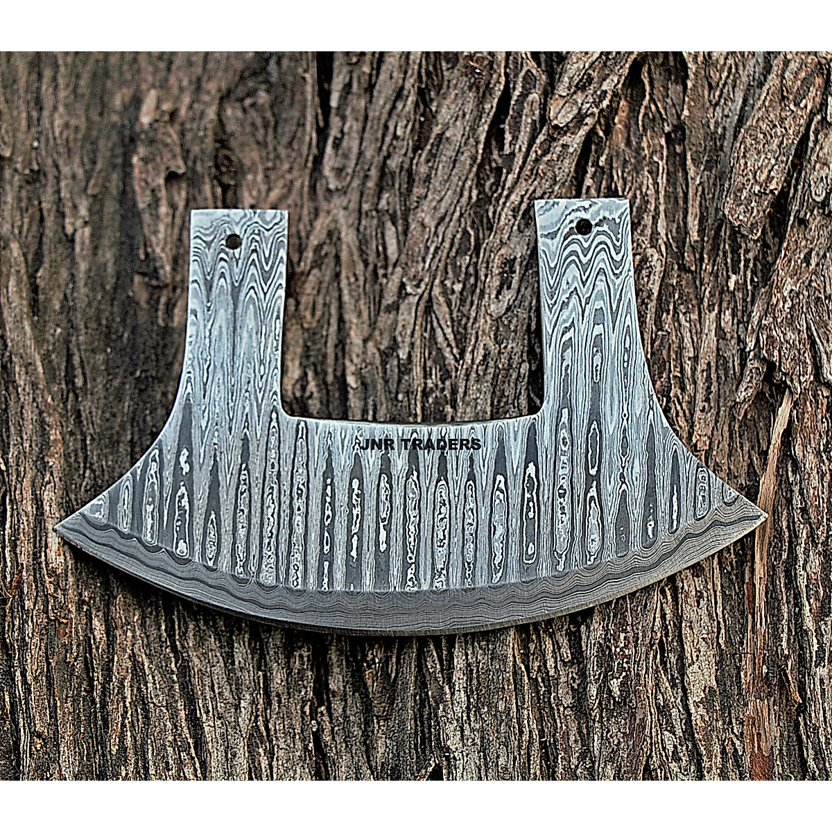 JNR Traders Damascus Ulu Knife Blanks for Knife Making Supplies Diy Full Tang 5.5 Inch Thin Ultra Sharp Cresent Blade Alaskan Ulu Knife Blade Blank 3775