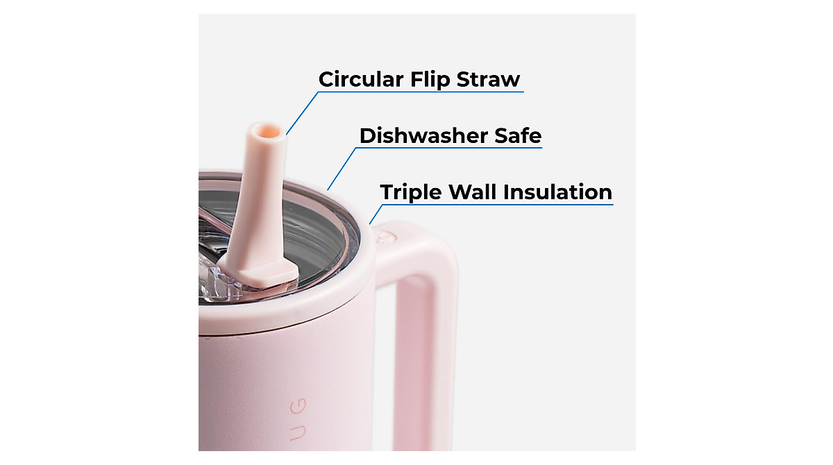 HydroJug Cream 32oz Traveler with Straws for On-the-Go