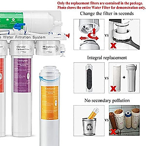 Geekpure Replacement Pre-Filters Set Twsit Quick Change Filters for RO-TW Series Reverse Osmosis System