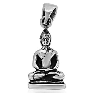 VY JEWELRY BUDDHA - Solid 925 Sterling Silver Pendant - Made in Thailand