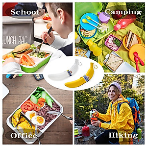 Dotbengc 2 Pack Banana Case, Banana Keeper BPA-Free, Banana Protector Outdoor Travel, Plastic Banana Holder Container, Cute Banana Carrier for Lunch Box Fruits Freshness (Yellow)