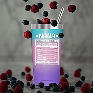 SpenMeta Nana Mothers Day Gift - Nana Gifts from Grandkids - Nana Christmas, Birthday Presents - Nana Nutrition Facts, 20oz Nana Tumbler Cup