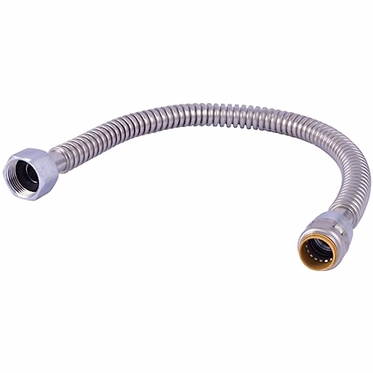 SharkBite Max 3/4 Inch x 1 Inch FIP x 24 Inch Stainless Steel Corrugated Flexible Water Softener Connector, Push to Connect Brass Plumbing Fitting, PEX Pipe, Copper, CPVC, PE-RT, HDPE, URSS3086FX24