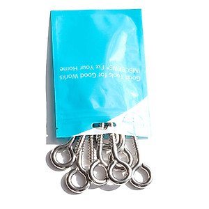 IMScrews 10-Pack Stainless Steel Heavy Duty Screw Eyes, #18 x 3-1/4 Inch, Lag Eyebolt for Hanging, Rust-Resistant Long Eyelet Screws, Ideal for Indoor and Outdoor Use