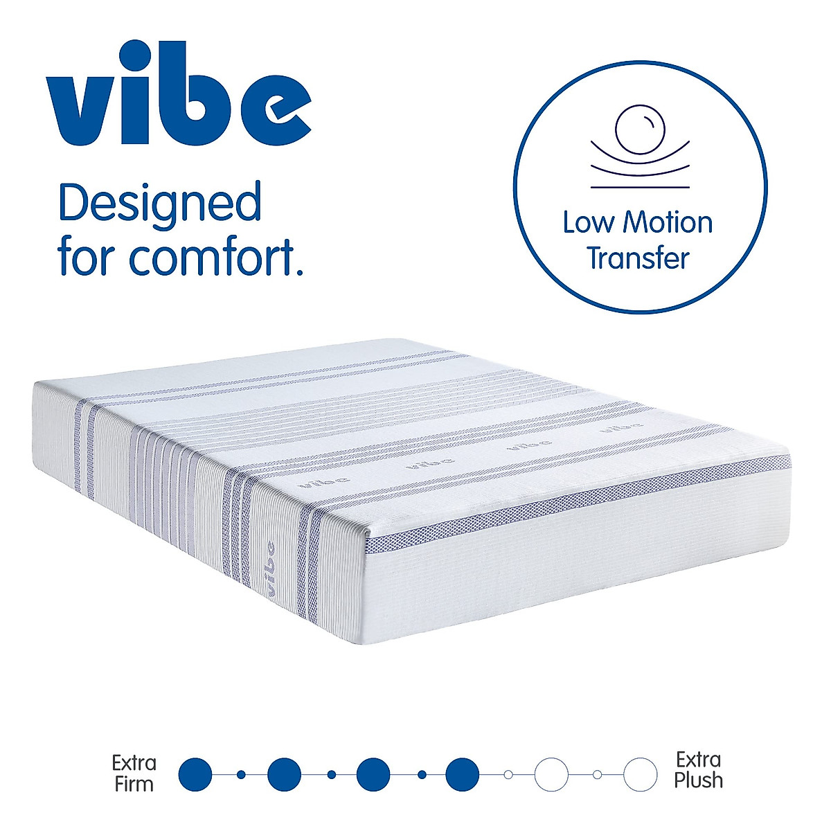 Vibe Gel Memory Foam Mattress, 12-Inch CertiPUR-US Certified Bed-in-a-Box, King, White