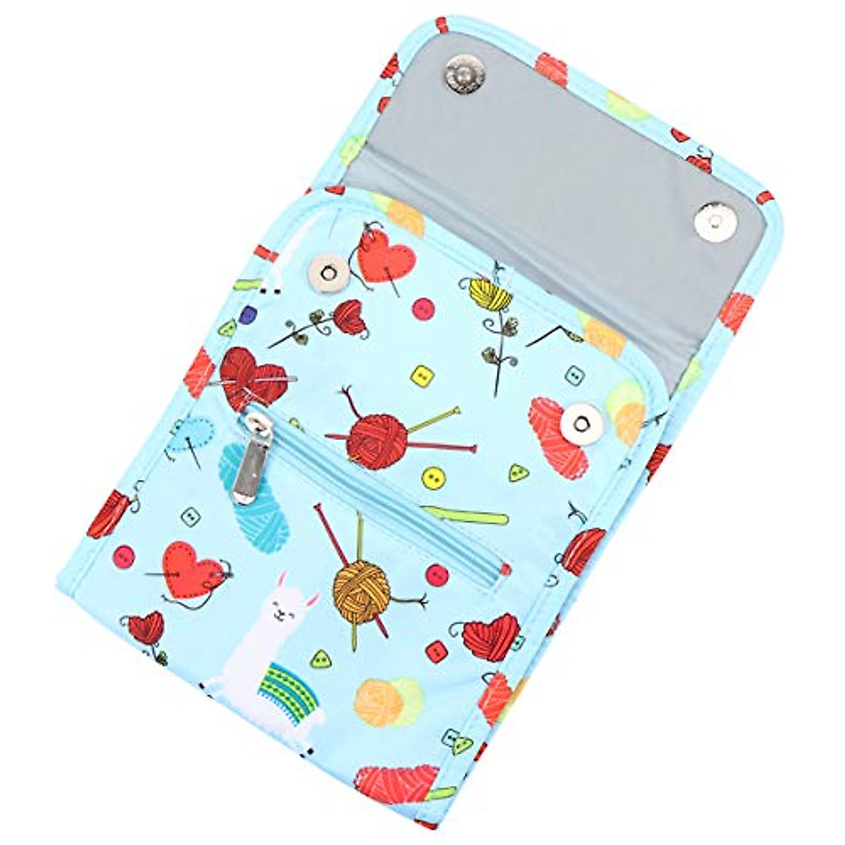 EXCEART Crochet Hook Case Portable Empty Sweater Knitting Needles Zipper Bag Tote Pouch Travel Storage Organizer for Knitting Sewing Accessories