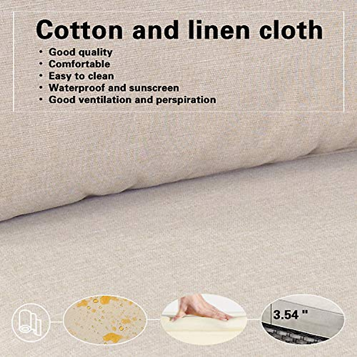 OVIOS Patio Furniture Set 2 Wicker Chairs All Weather Outdoor Single Chairs Patio Dining Chairs Manual Weaving Rattan Sofa, Garden Porch Backyard, Steel (Beige)